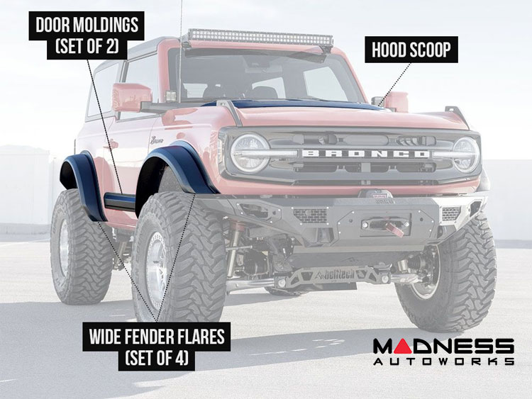 Ford Bronco Complete Body Styling Kit - 2 Door - Wide Body - Air Design ...
