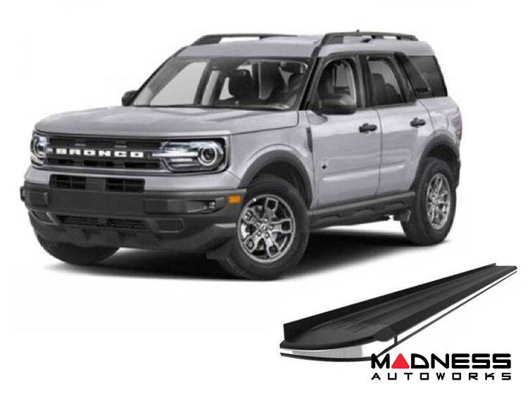 Ford Bronco Sport Running Boards - Exceed - Black w/ Chrome Trim, EX-F1070