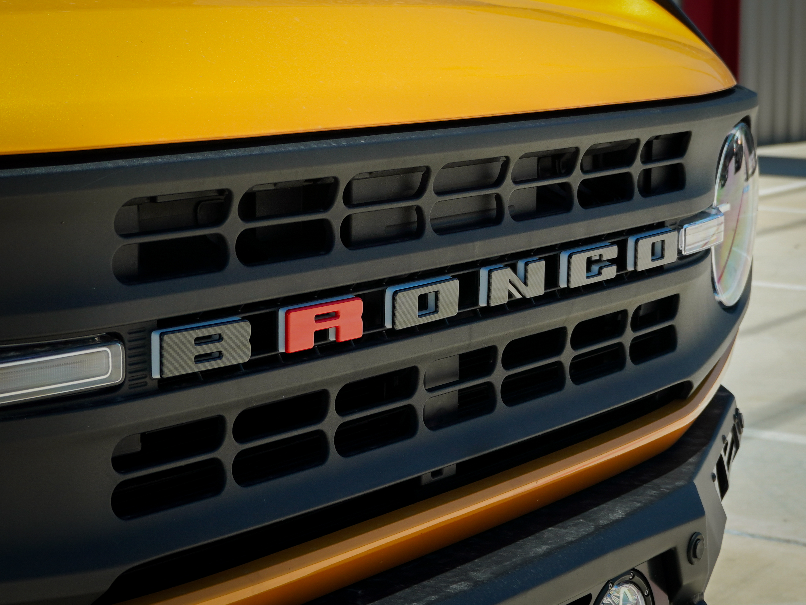 Ford Bronco Front Grille Letter Kit - Carbon Fiber Finish w/ Red R ...