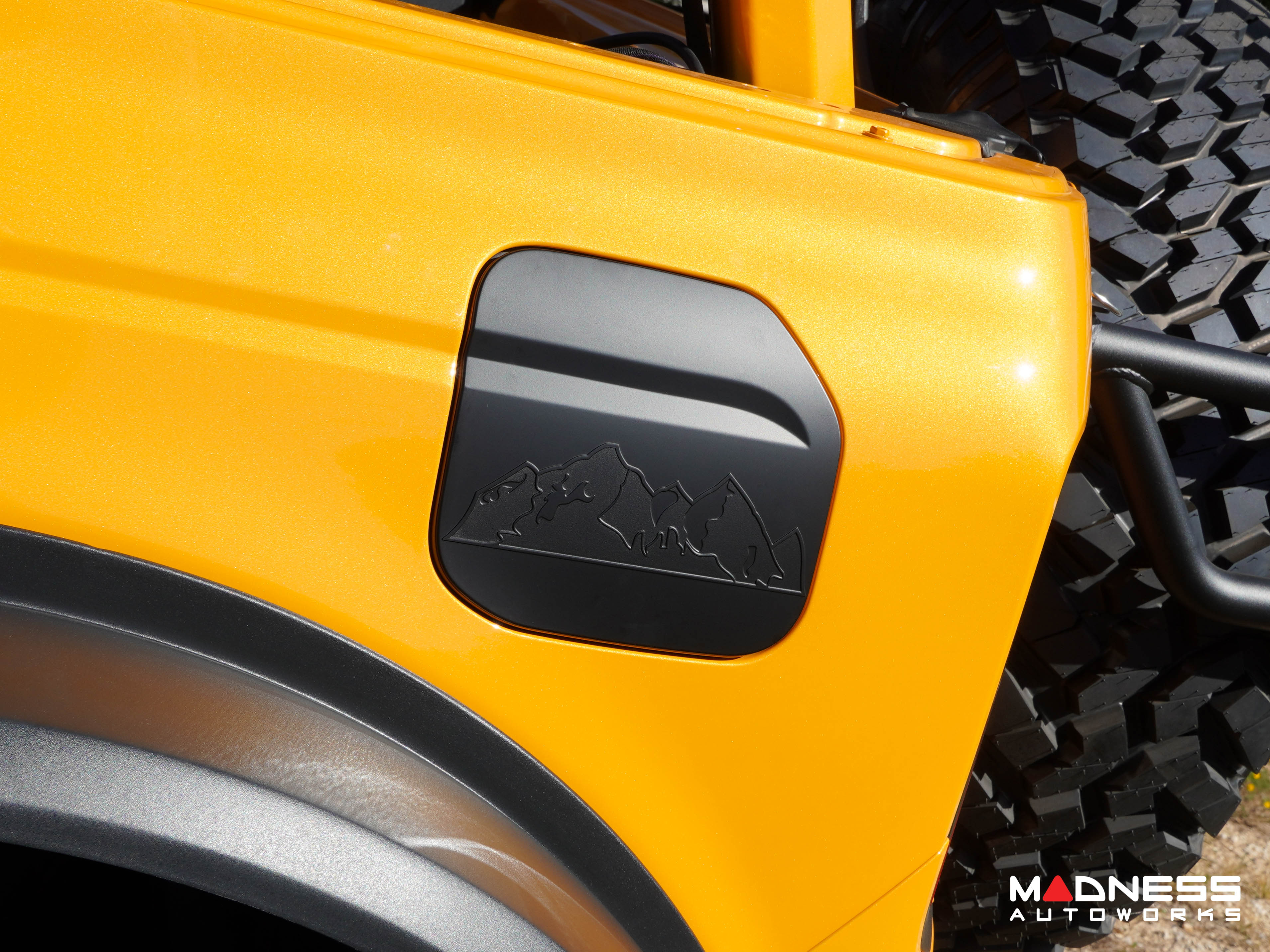 Ford Bronco Fuel Door Cover - Mountain Range Design - Matte Black