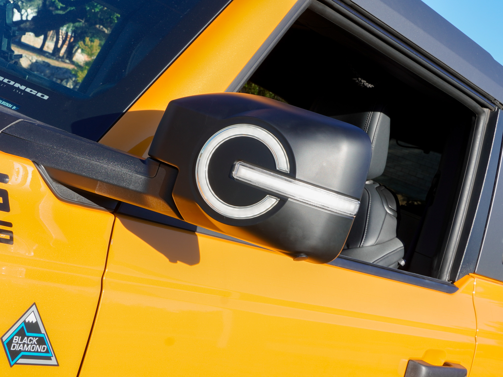 Ford Bronco Rear View Mirror Covers w/ built in lights - Gloss Black ...