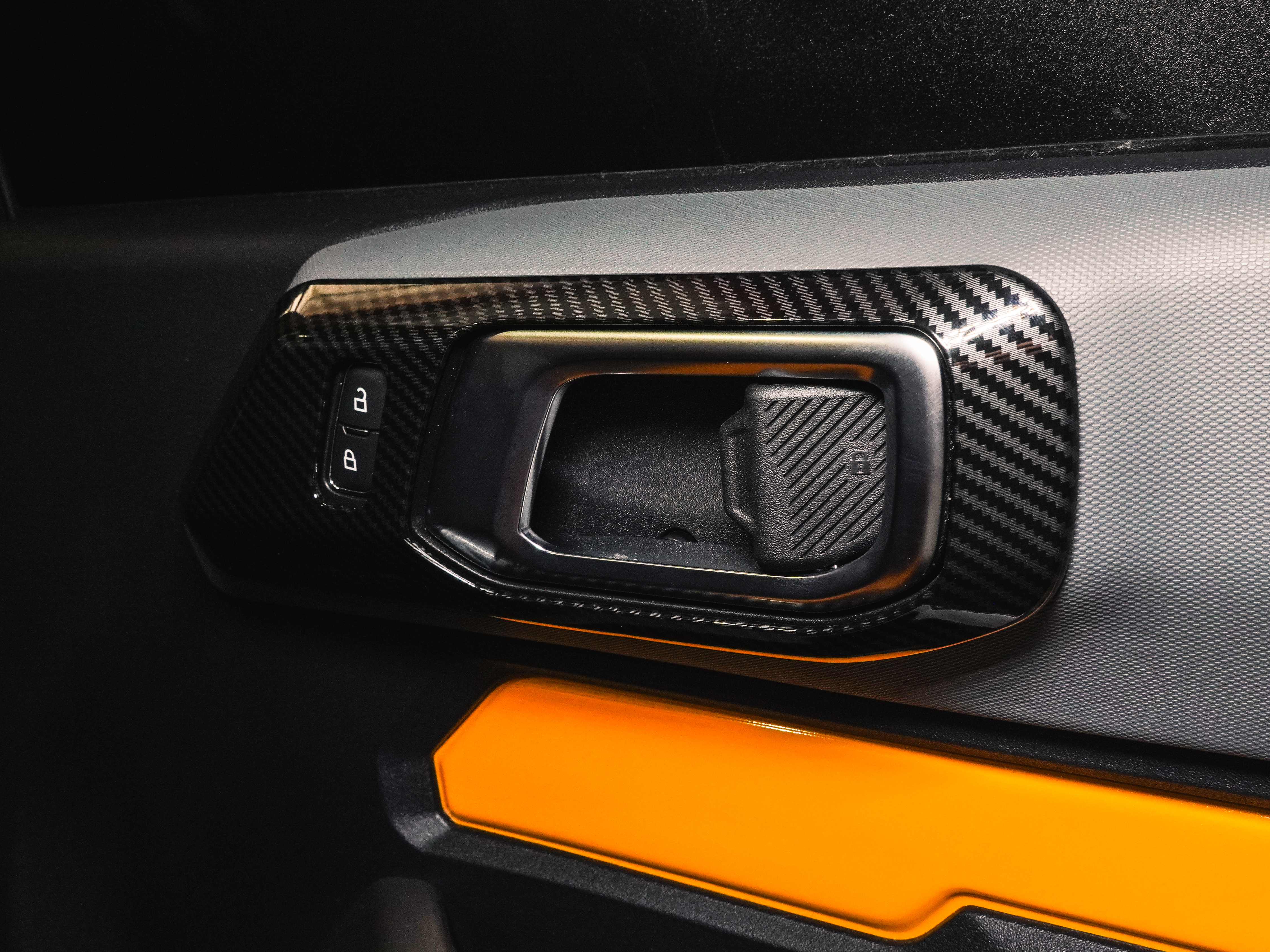 Ford Bronco Interior Door Handle Trim Kit - 4 pc set - Gloss Carbon ...