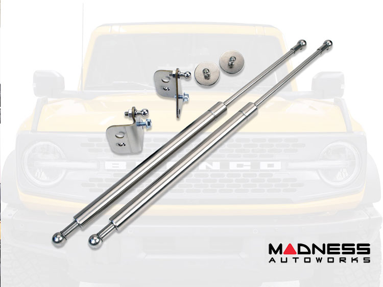 Ford Bronco Hood Strut Kit - EZ-Lift - IAG - Silver Finish