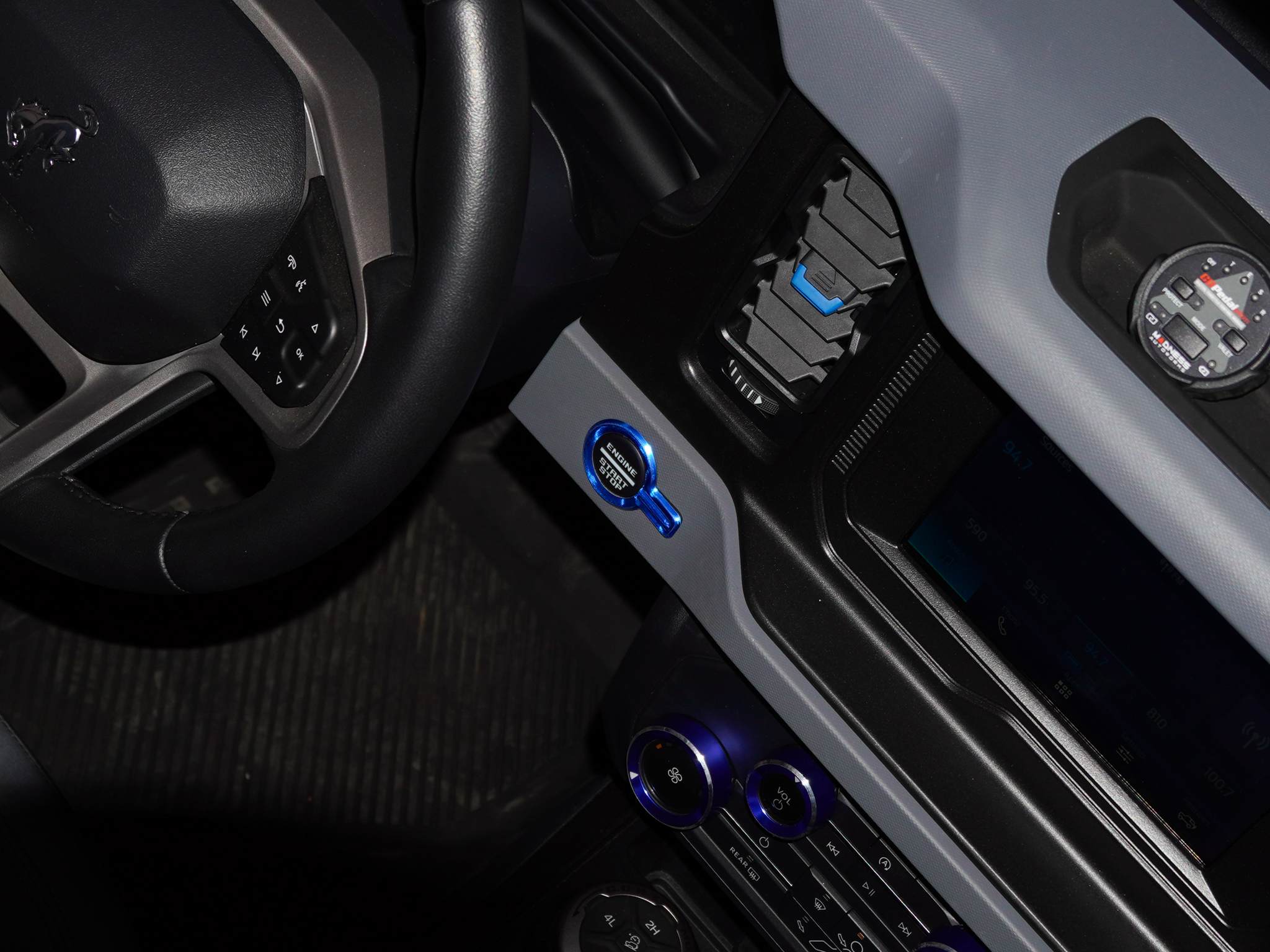 Ford Bronco Start/ Stop Button Trim - Anodized Blue, FT22051202